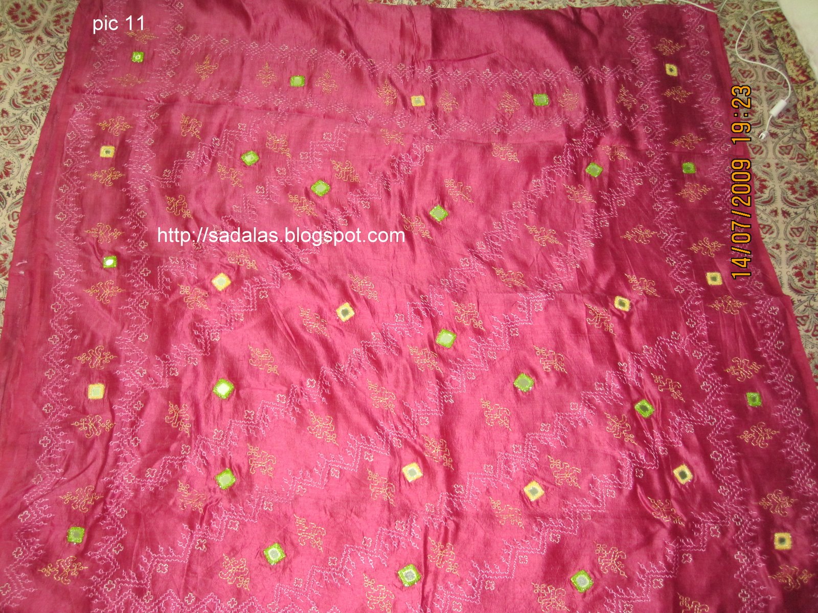 Sadala's Embroidery: Dharwadi and shisha work: Saree