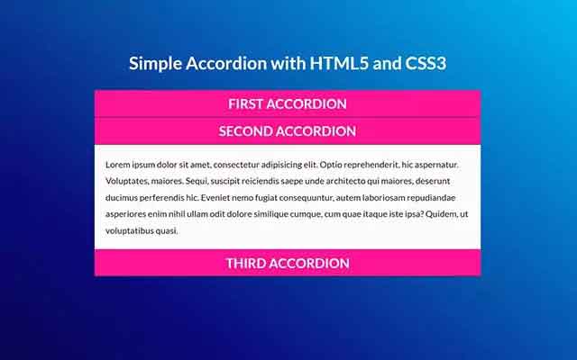 Simple Accordion Design Using Only Html And Css
