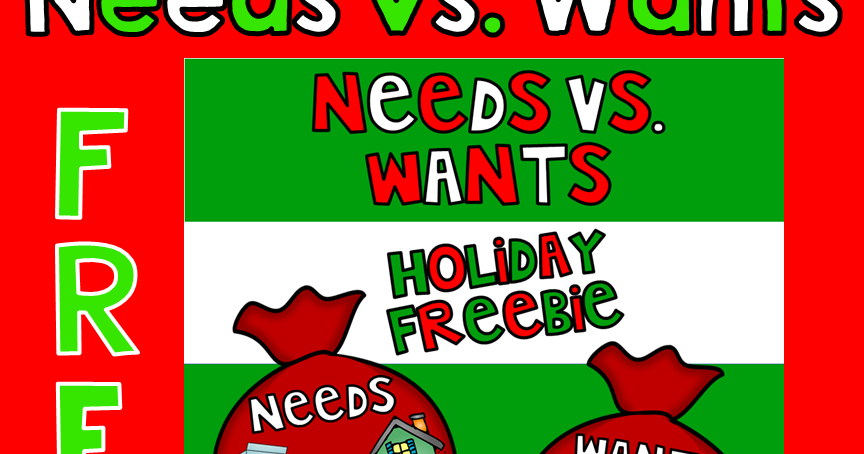 Krazee 4 Kindergarten: Needs and Wants Christmas Holiday Freebie