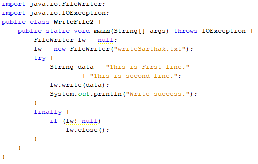File Reader and File Writer class with its methods and examples