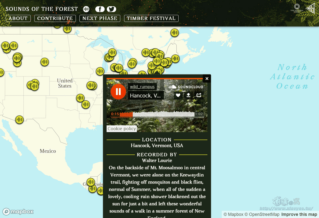 Sounds of the Forest 線上聆聽世界各地的森林聲音，可下載音訊檔做為創作素材-逍遙の窩
