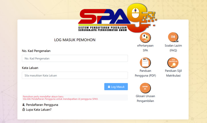 Borang SPA9: Panduan Pendaftaran, Permohonan Dan Semakan Online