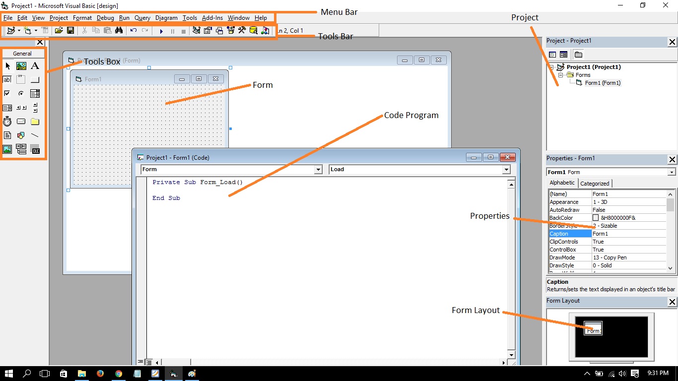 Colletan Mahasiswa: Pengenalan IDE Visual Basic 6.0