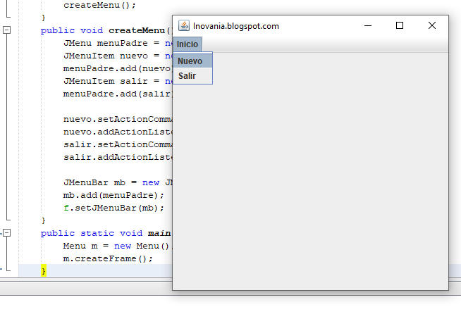 Inovania: JMenuBar en java