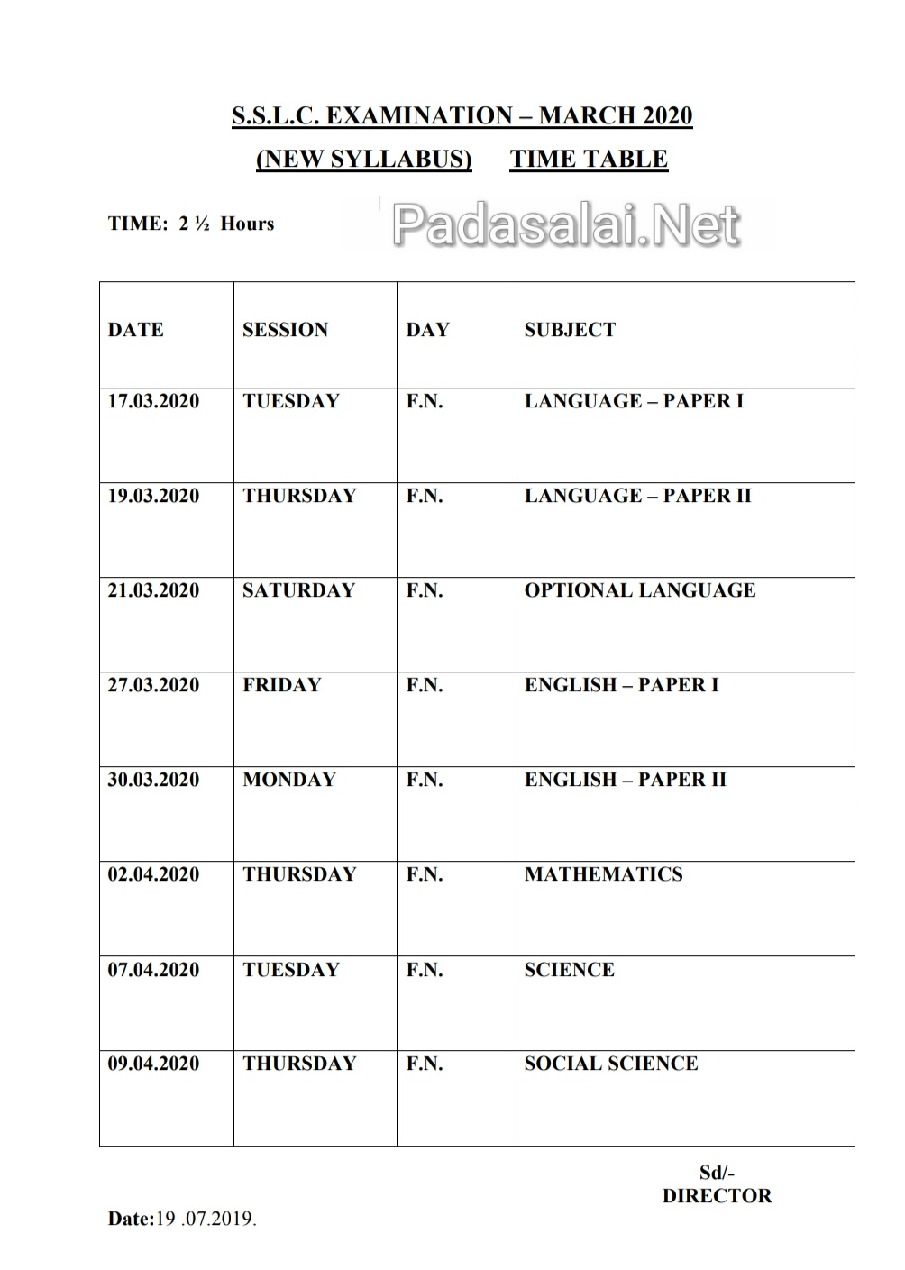 10,11,12 th Standard Public Exam March 2020 - Time Table and Result ...