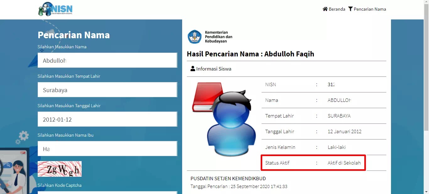 Cara Cek Nomor Induk Siswa Nasional atau NISN PAUD, RA, TK, SD, MI, SMP ...
