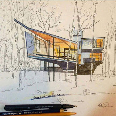 20 Contoh Gambar Sketsa Bangunan Arsitektur - Jurnal Arsitektur