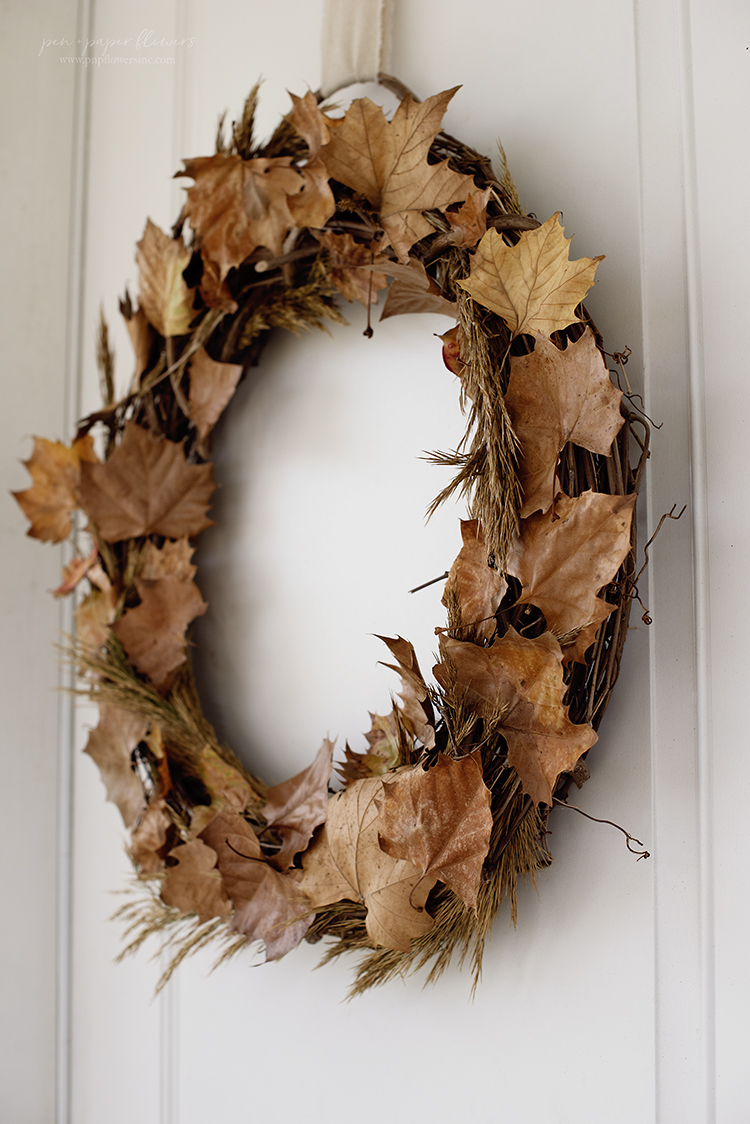 Pen + Paper Flowers: DIY | Pretty Fall Leaves Wreath