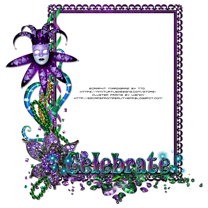 Escape From Reality Blog: FTU Mardi Gras Cluster Frames
