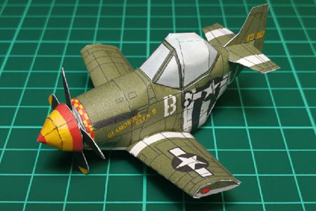 Chibi P-51 Mustang Paper Toy | Paperized Crafts