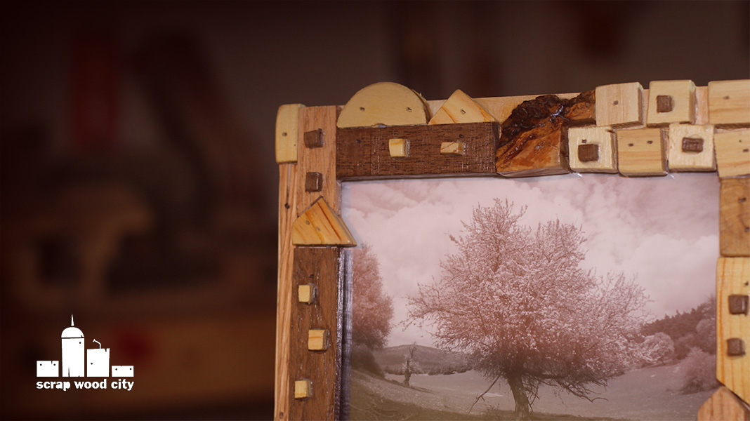 scrap wood city: How to make a DIY scrap wood city picture frame