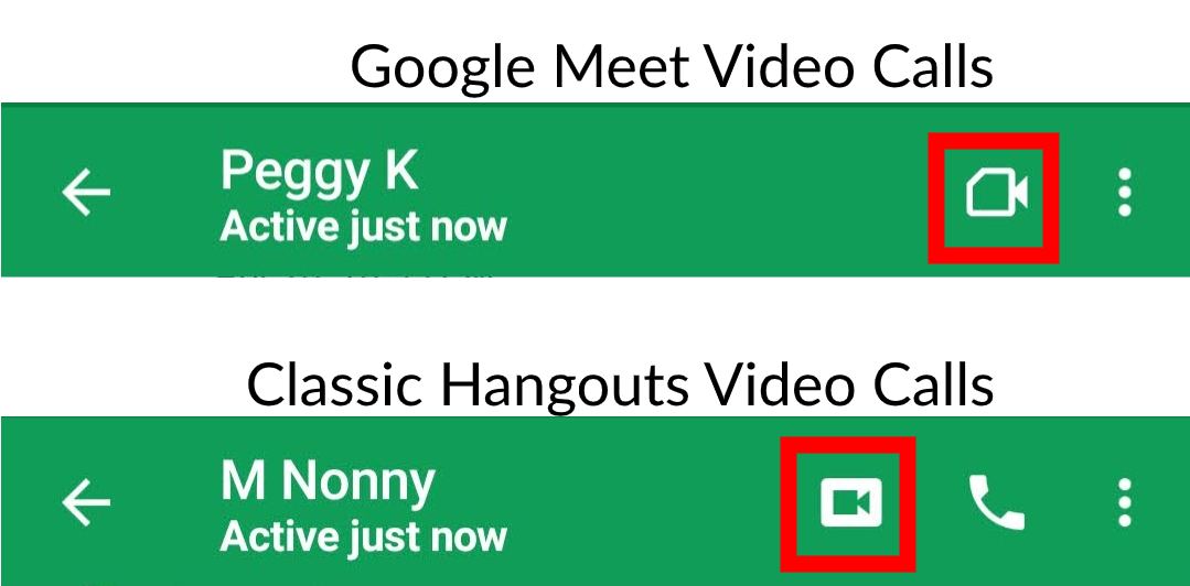 Start a Google Meet video call from classic Hangouts