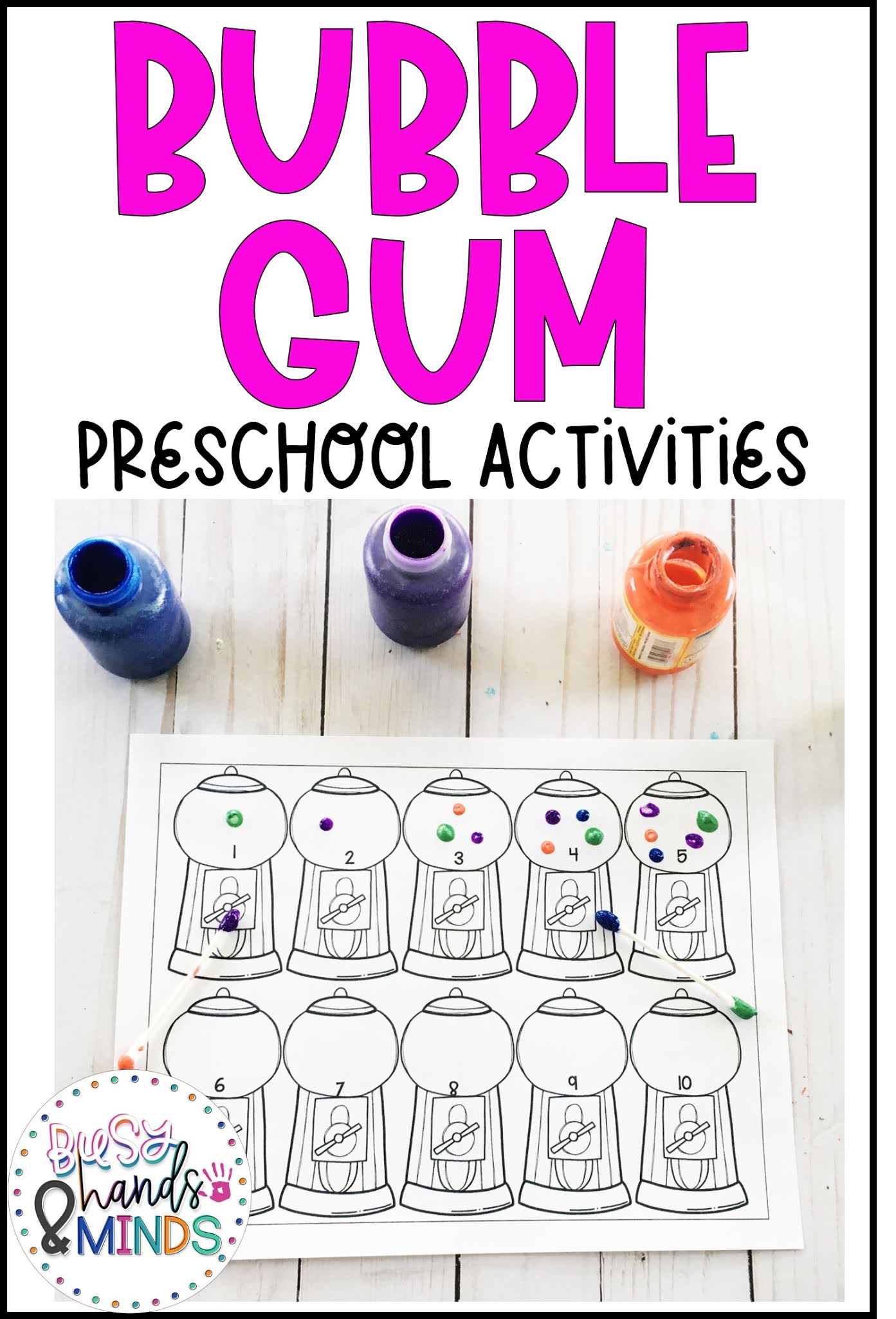 Bubble Gum Book Companion- Preschool Letter G | Busy Hands and Minds
