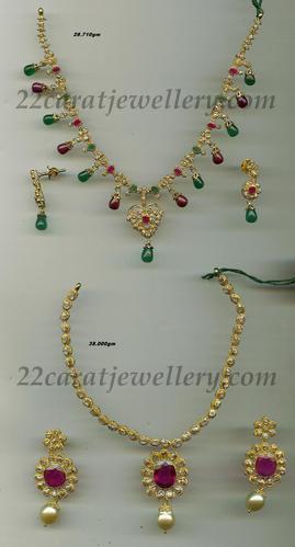 Uncut Diamond (Chakri) SImple Short Sets 2 - Jewellery Designs