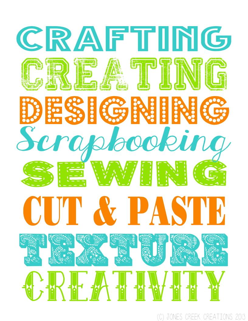 Jones Creek Creations: Creative Craft Room Prints