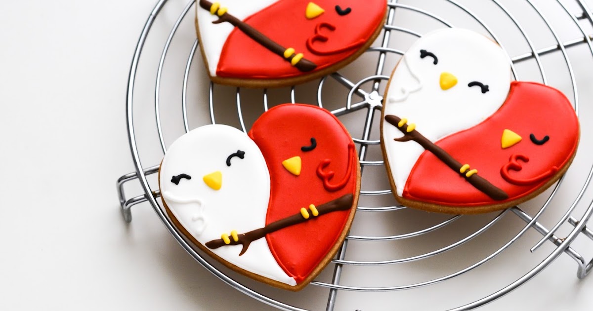 i heart baking!: red and white lovebird cookies