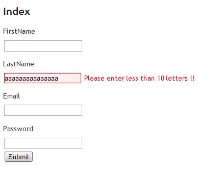 MaxLength DataAnnotation Attribute in Asp.net MVC3 Razor | 20Fingers2Brains