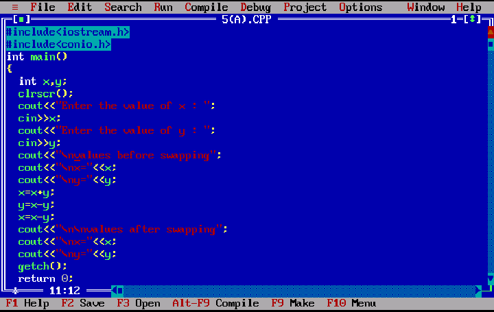 C++ program to swap two variables without using third variable