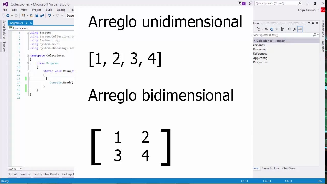 Programacion: LOS ARREGLOS