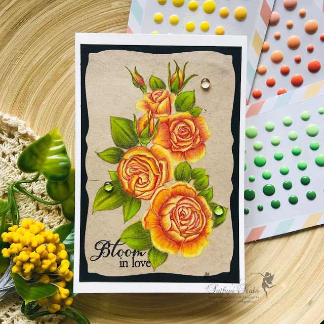 Paperie Expressions: Pencil colored Roses Card