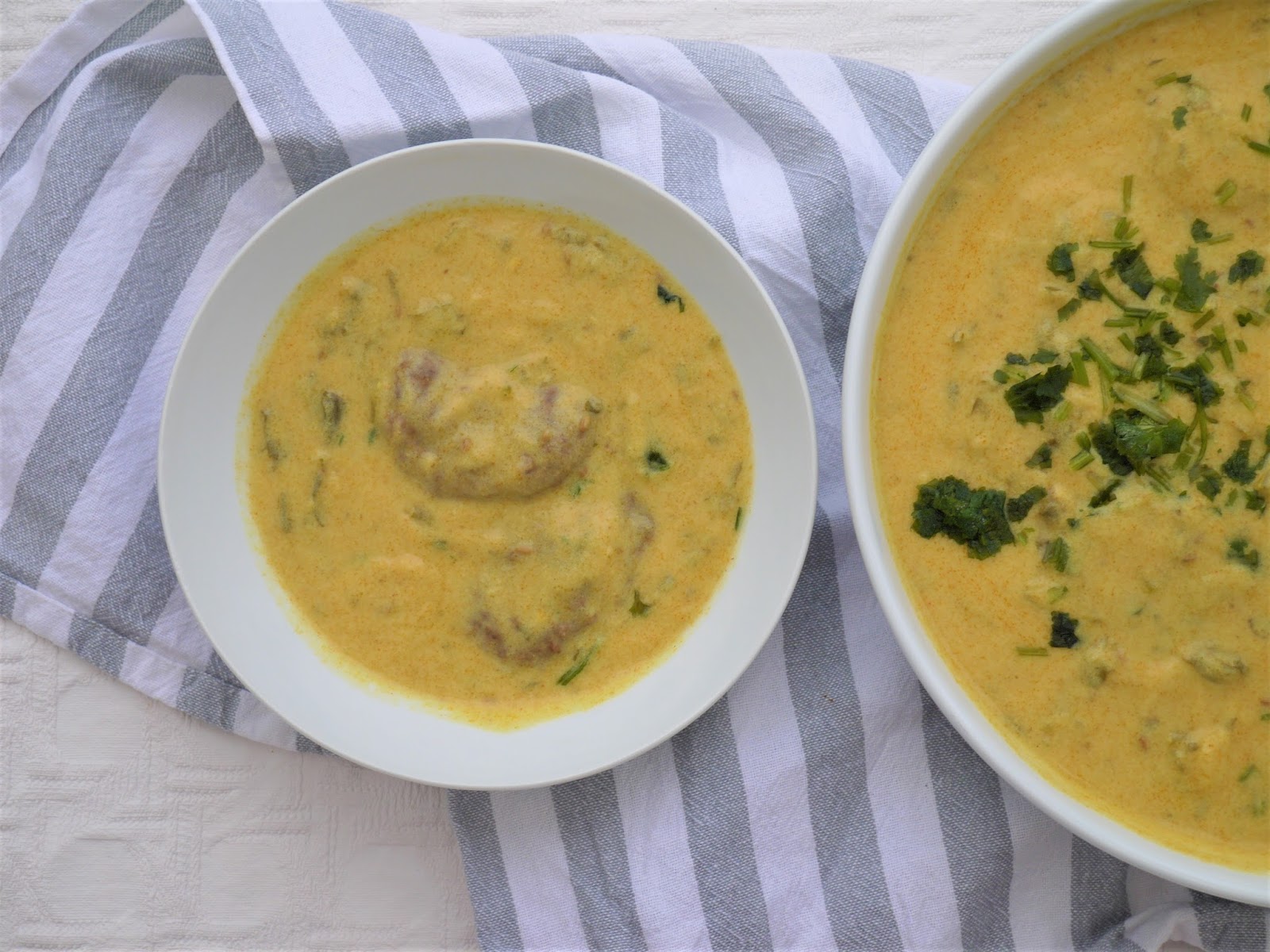 This Muslim Girl Bakes: Punjabi Kadhi with Lamb Kebabs.