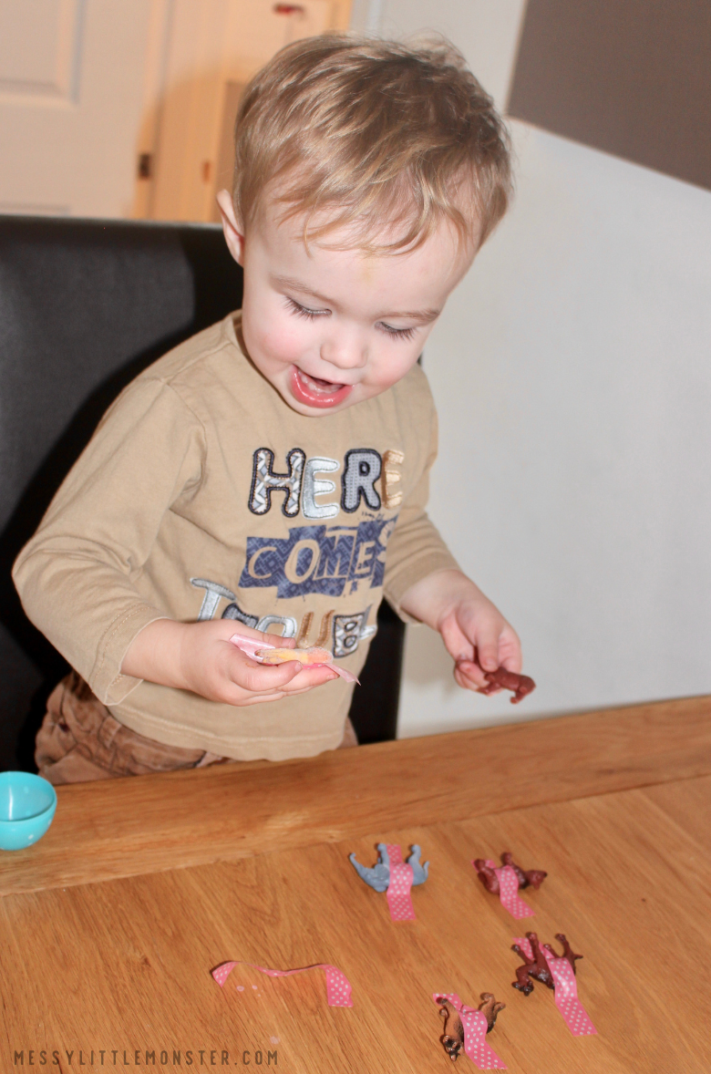 Animal Tape Rescue - Fine Motor Activity - Messy Little Monster
