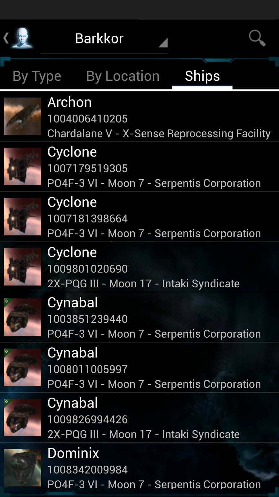 = Barkkor in EVE Online: = Android EVE Apps II