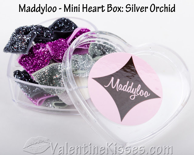 Valentine Kisses: Maddyloo Mini Heart Box in Silver Orchid - hair ties ...