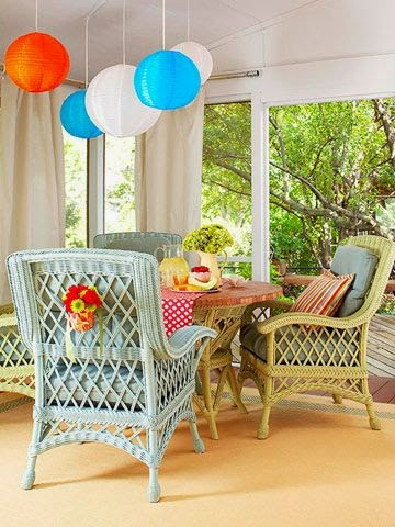 Eye For Design: Decorate With Colorful Wicker Furniture