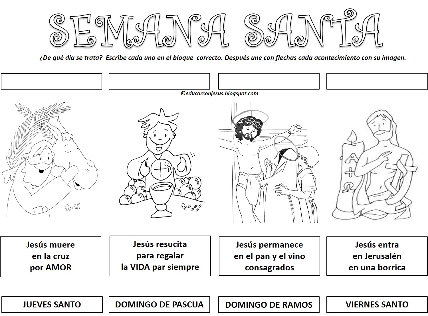 APRENDEMOS EN RELI : Semana Santa y sus días importantes.