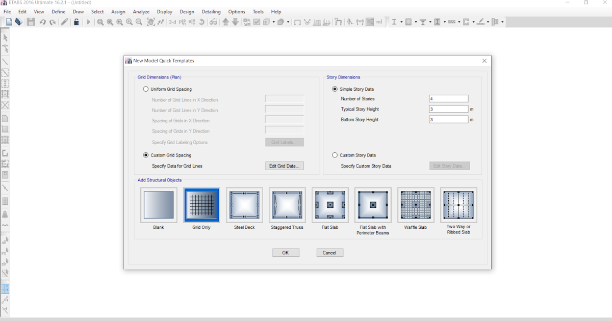 How to edit grid systems in Etabs