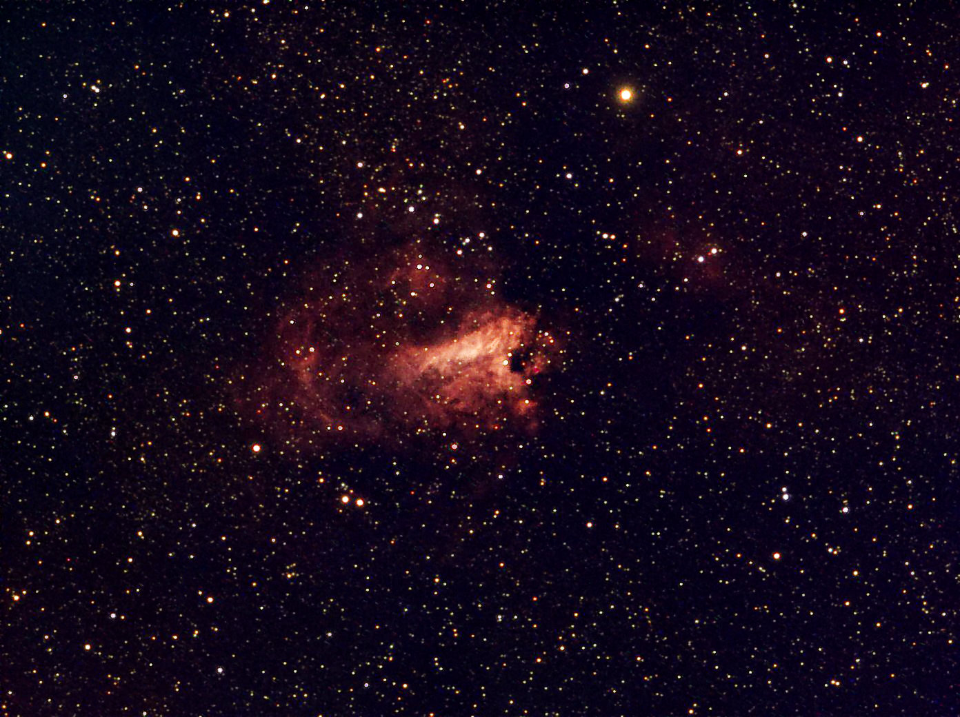 Messier 17, nebulosa brillante "Omega"