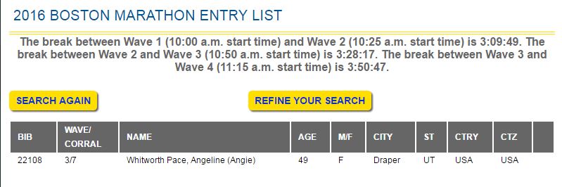 Keeping Pace: The Boston Marathon! Bib and Corral Numbers Assigned!