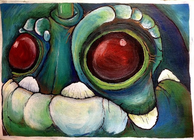 PAINTED MONSTERS - Mixed Media Artwork
