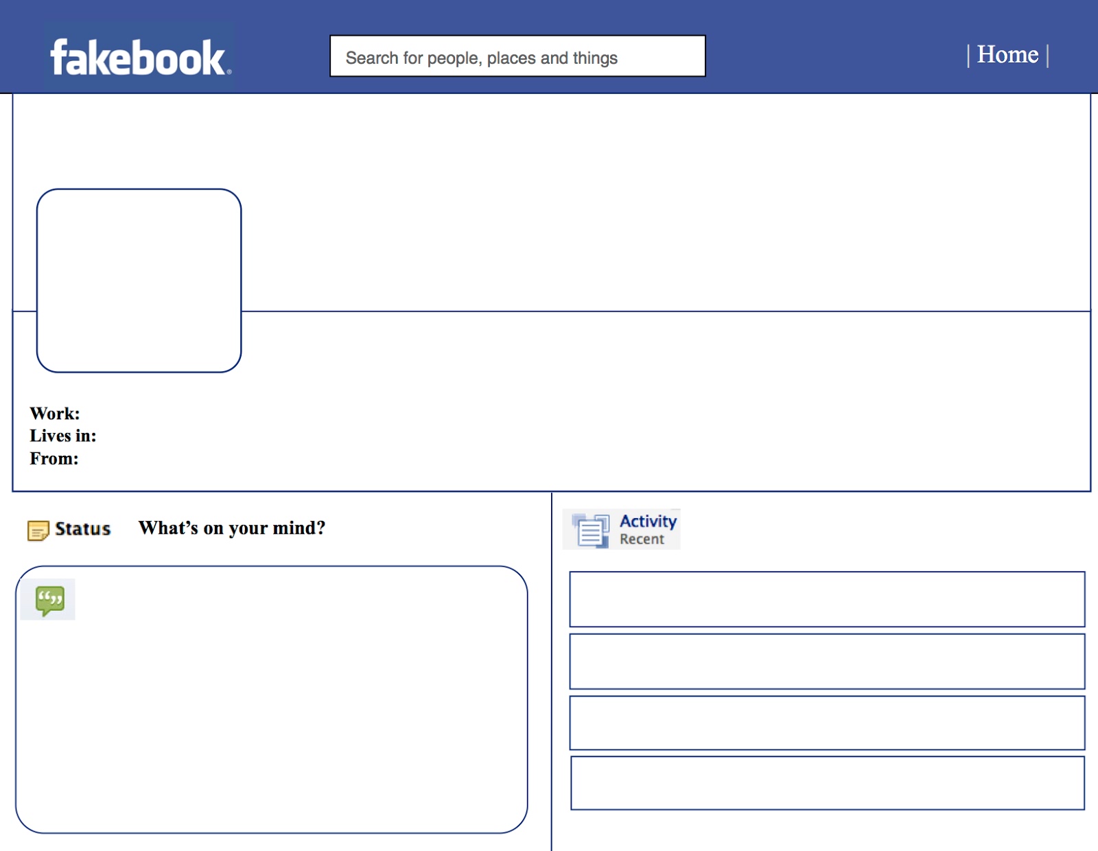 Fake Facebook Template ~ Resume Letter