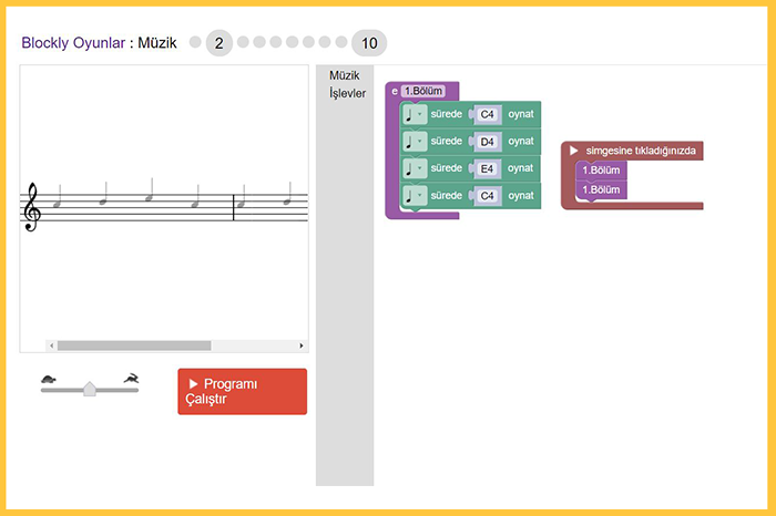 Blockly Games Müzik Çözümleri | Bilişimci Ali