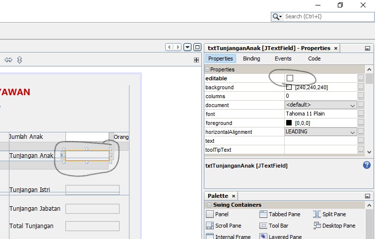 Form Gaji Karyawan Java menggunakan NetBeans