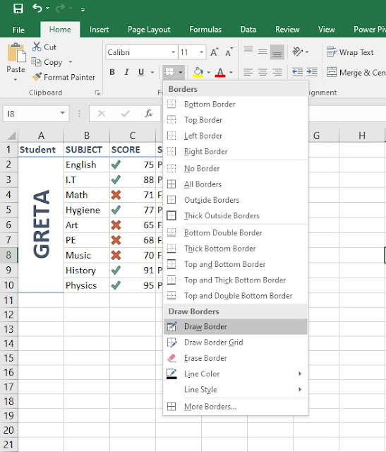 How to create a student result sheet in Excel