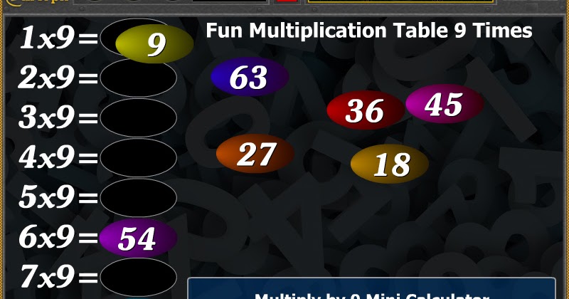 Electronic Game School: Multiplication Table 9 Times