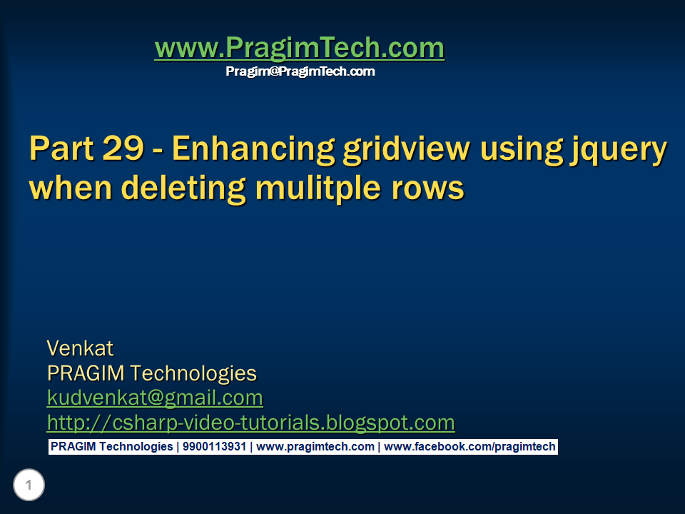Sql server, .net and c# video tutorial: Part 29 - Enhancing gridview ... Sql server, .net and c# video tutorial: Part 29 - Enhancing gridview ...