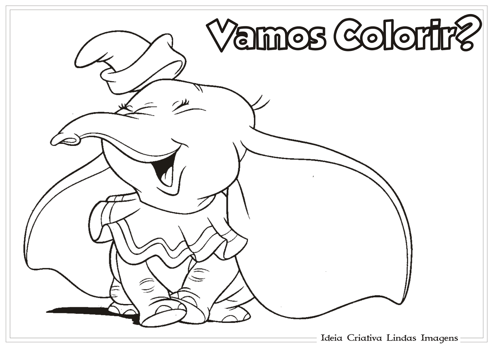 Dumbo desenho para colorir
