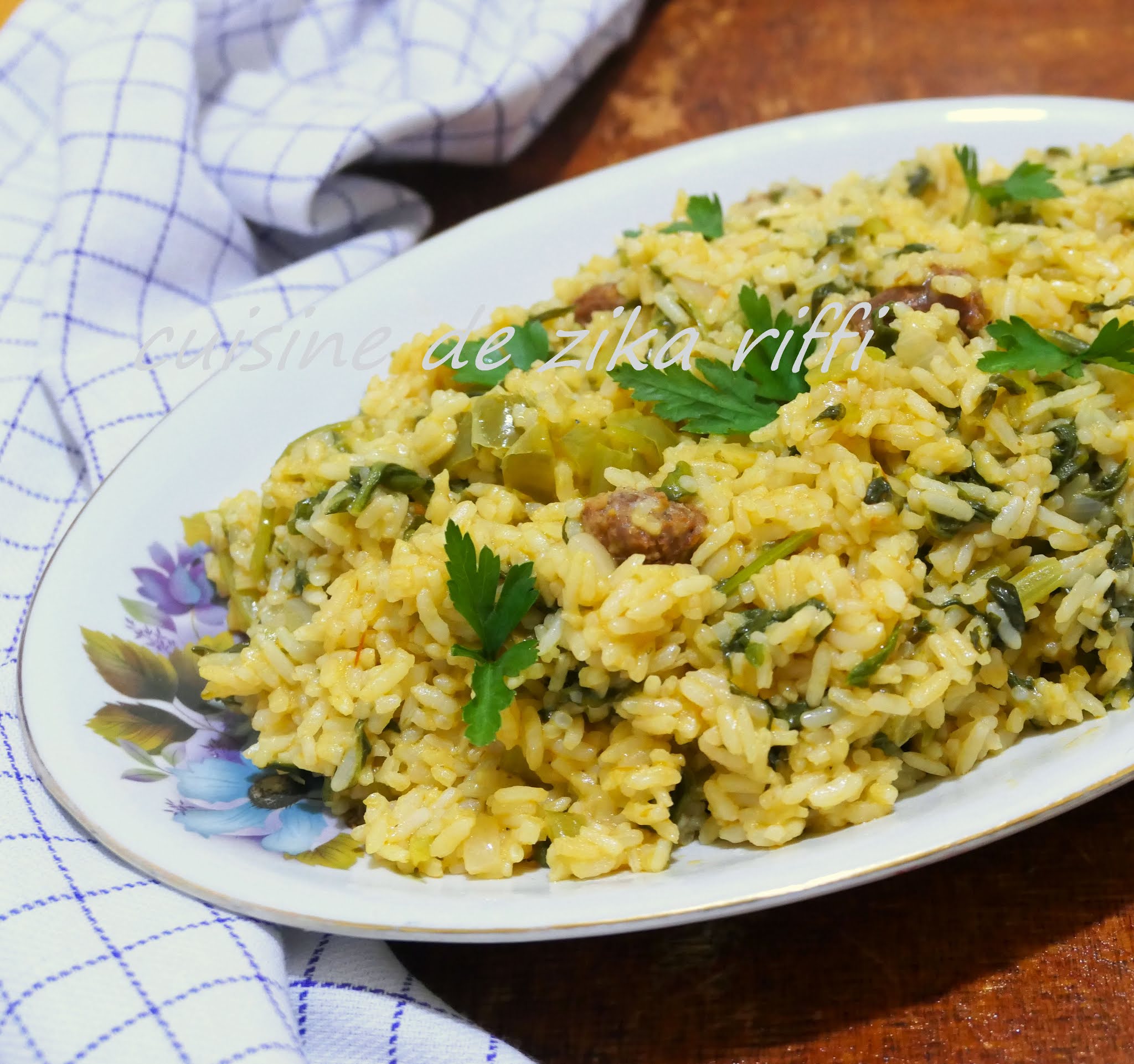RIZ PILAF AUX MERGUEZ ET AUX ÉPINARDS