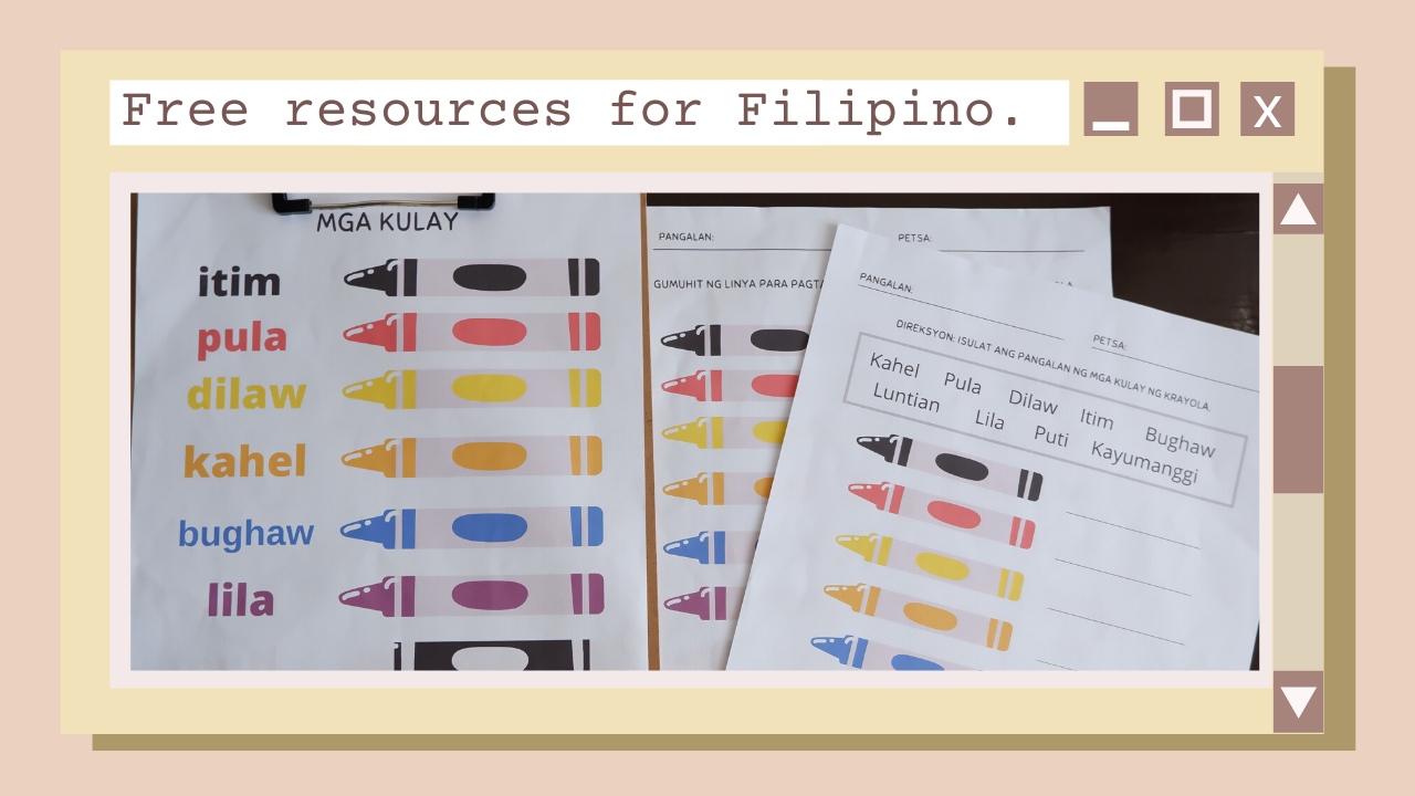 Aralin natin ang mga kulay. l FREE WORKSHEETS AND RESOURCES FOR ...