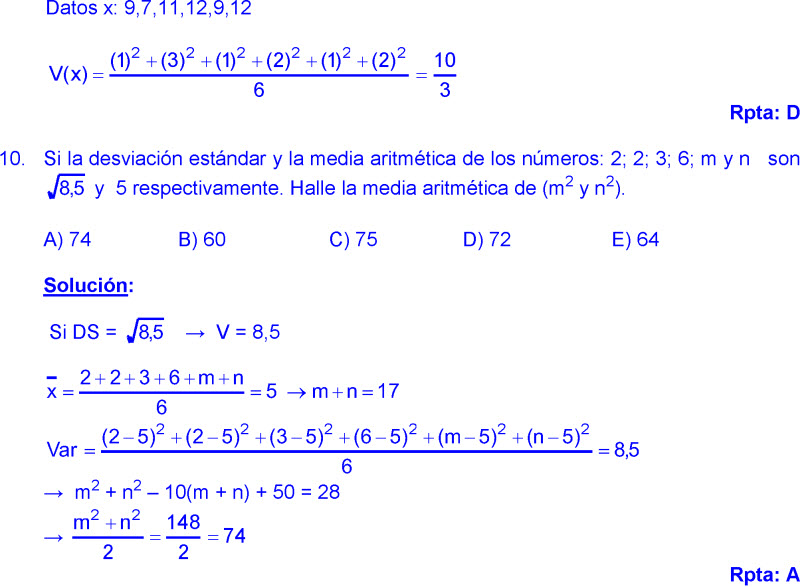VARIANZA Y DESVIACIÓN STANDAR EJERCICIOS RESUELTOS