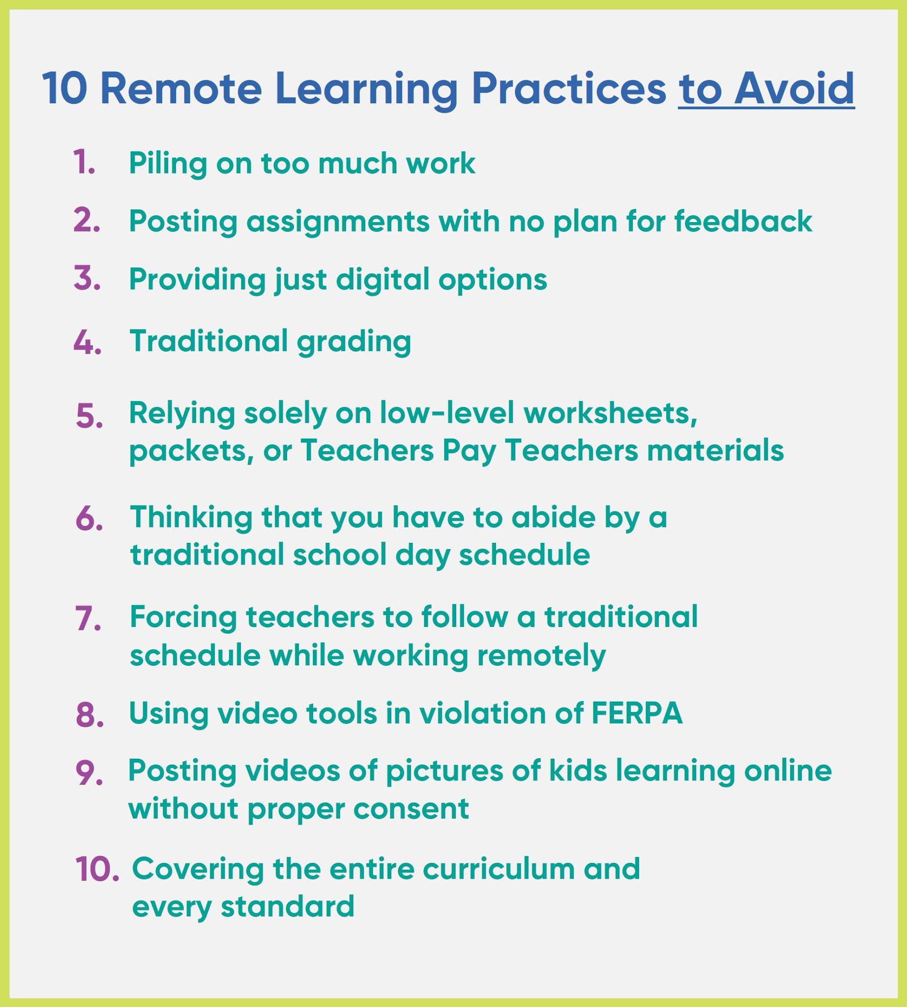 A Principal's Reflections: 10 Remote Learning Practices to Avoid