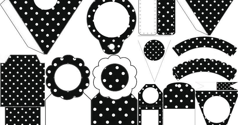 Black with White Polka Dots: Free Party Printables for Wedding. | Oh My ...