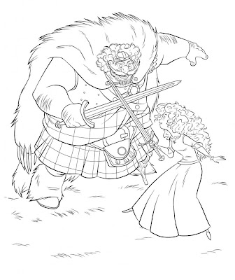 Rey Fergus con Merida de pelicula Valiente para colorear y pintar ...