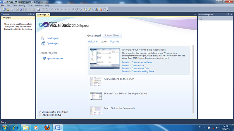 Membuat Project Baru VB Net 2010 - Pintar VB | Tutorial Visual Basic