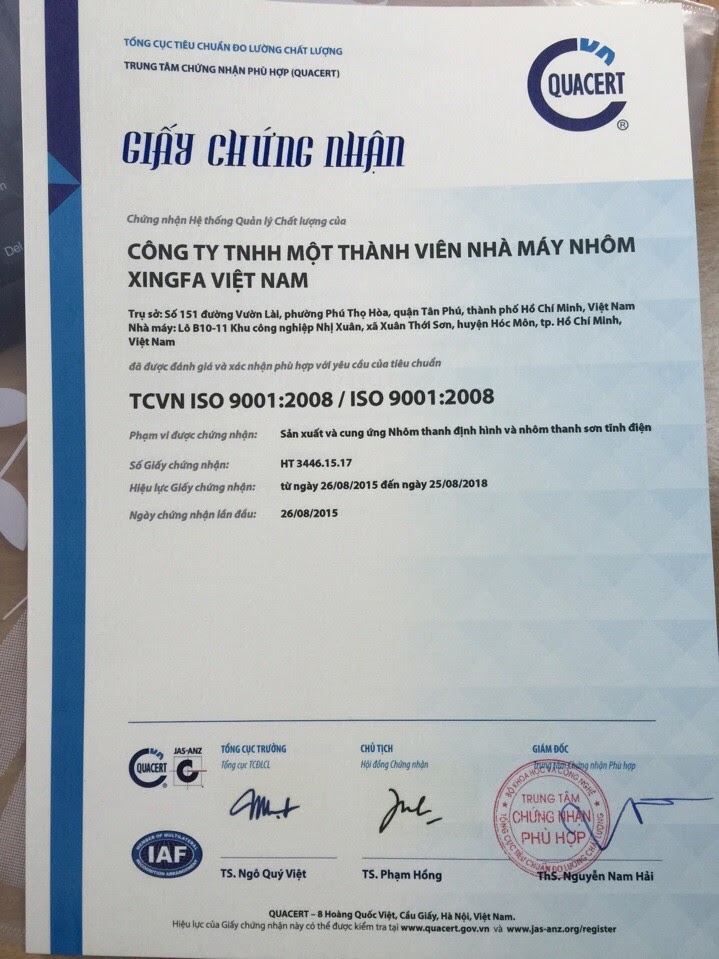 KIỂM TRA GIÁM ĐỊNH CHỨNG NHẬN CHẤT LƯỢNG : Giấy chứng nhận hệ thống ...