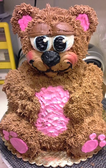 Leah's Crazy Cake Lab: Sculpted Teddy Bear Cake in Butter Cream